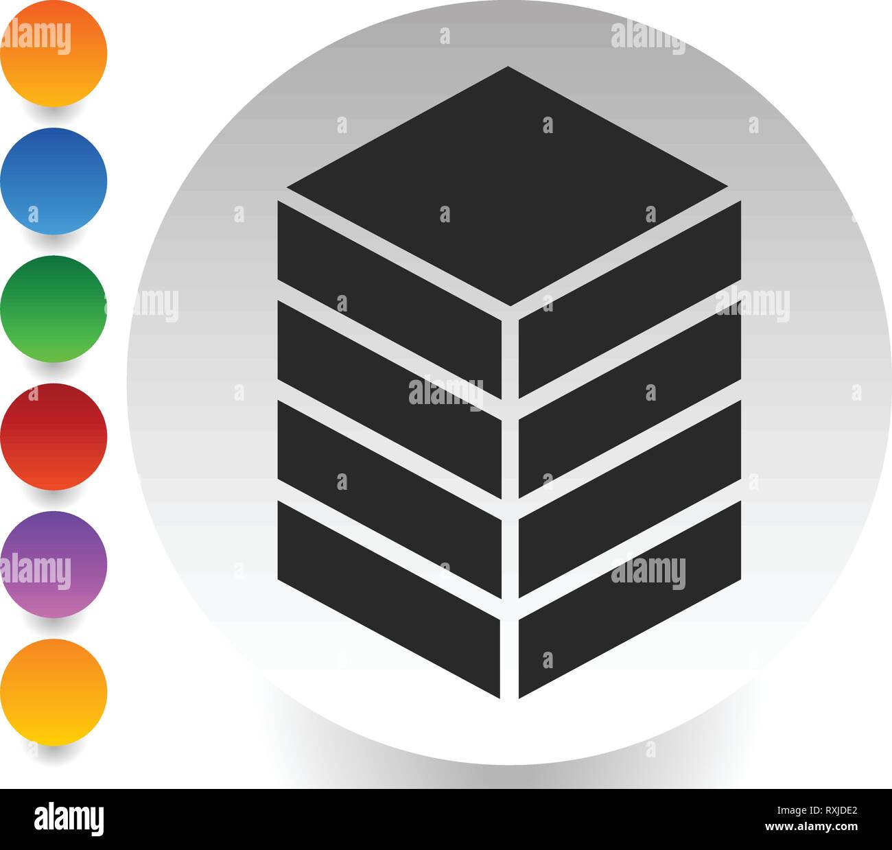 Icon with tower, rack. Storage, container, datacenter concept icon ...