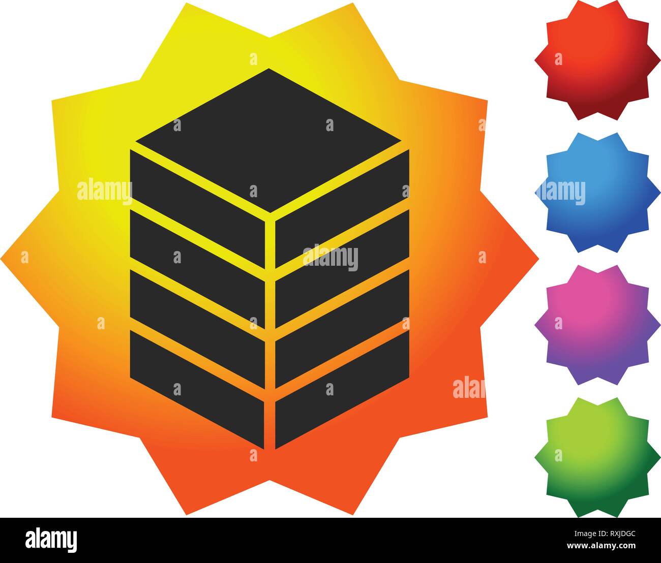 Icon with tower, rack. Storage, container, datacenter concept icon ...