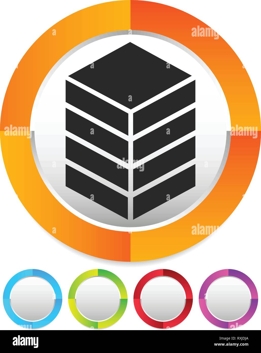 Icon with tower, rack. Storage, container, datacenter concept icon ...
