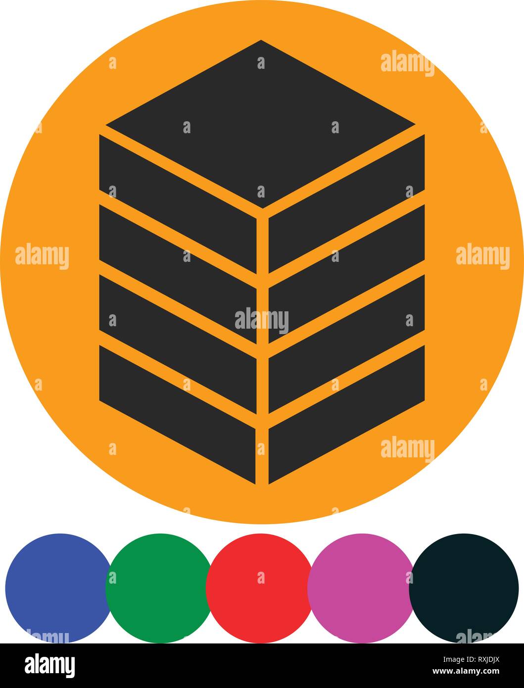 Icon with tower, rack. Storage, container, datacenter concept icon ...