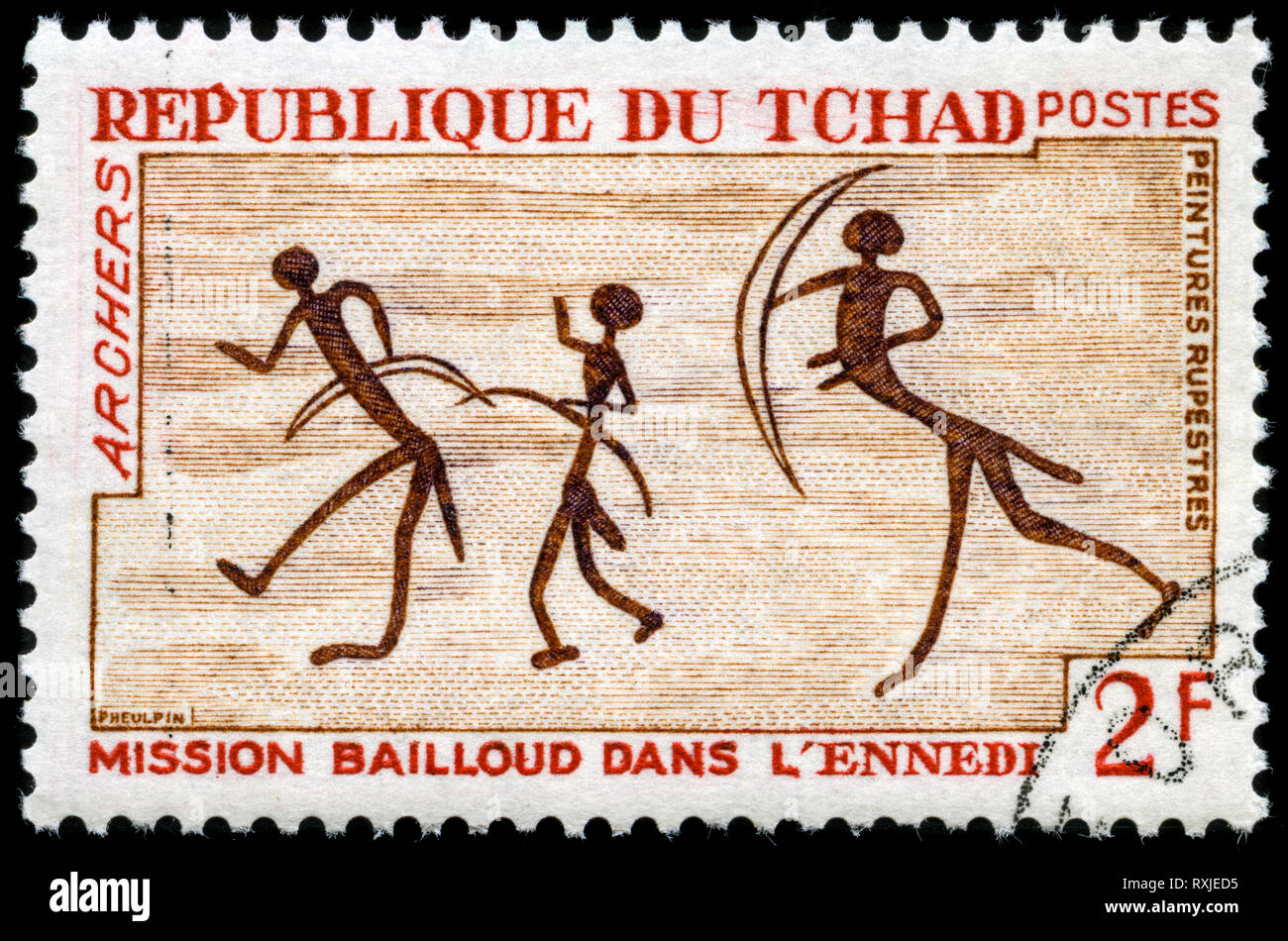 Postage stamp from Chad in the Rock Art from the Ennedi Mountains ...