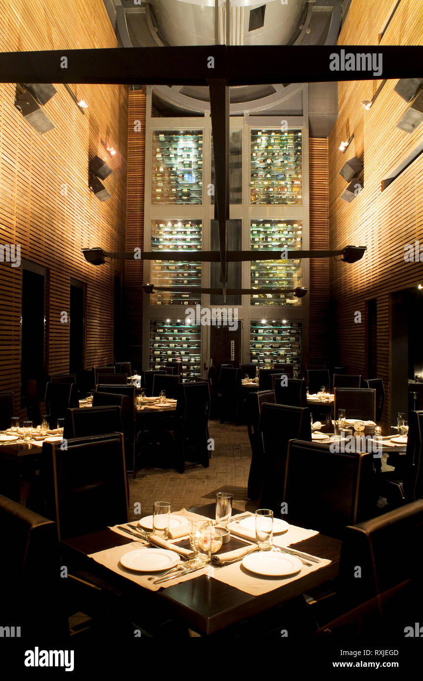 The restaurant at Centrale, with the wine cellar, accessible by ...