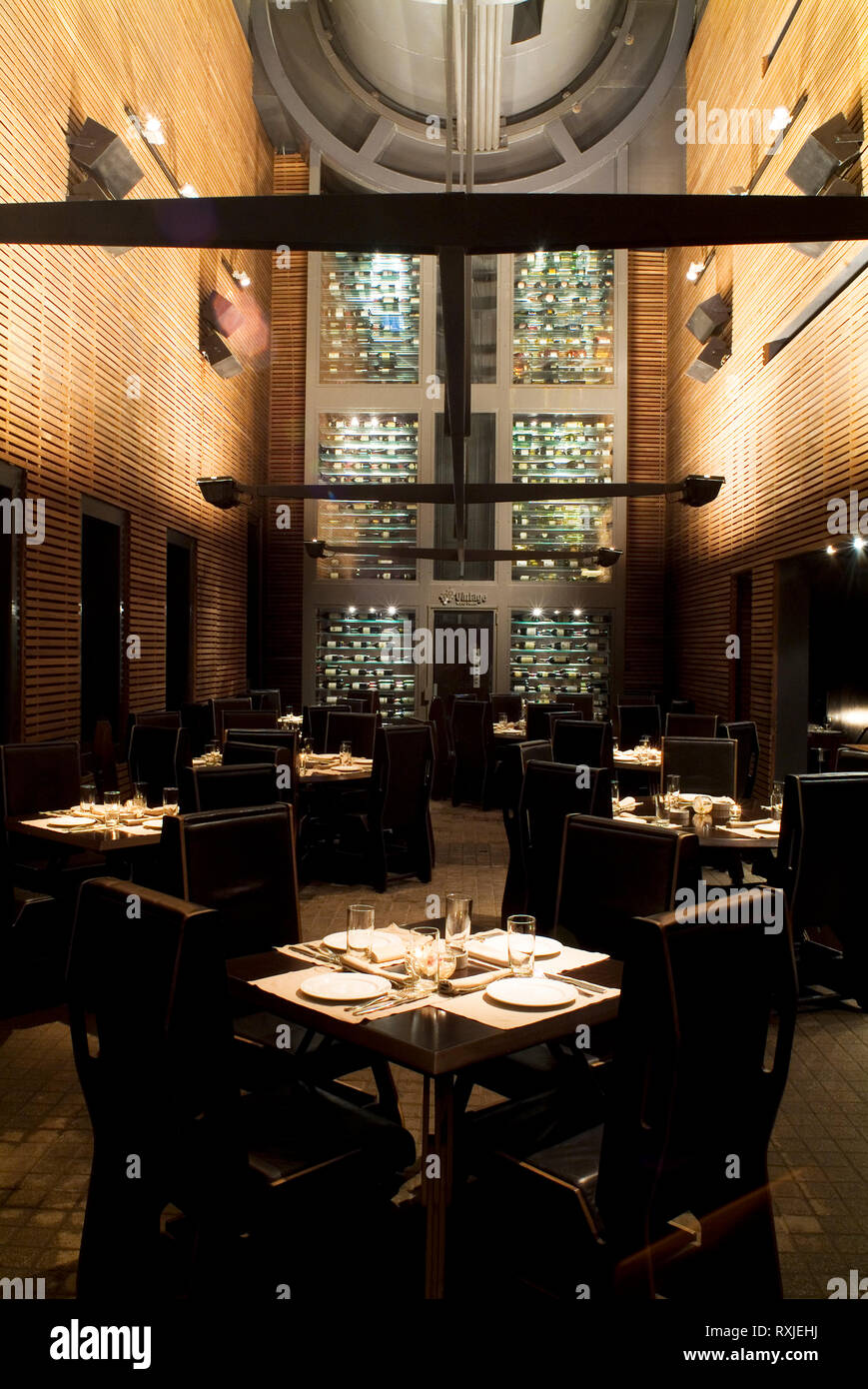 The restaurant at Centrale, with the wine cellar, accessible by ...