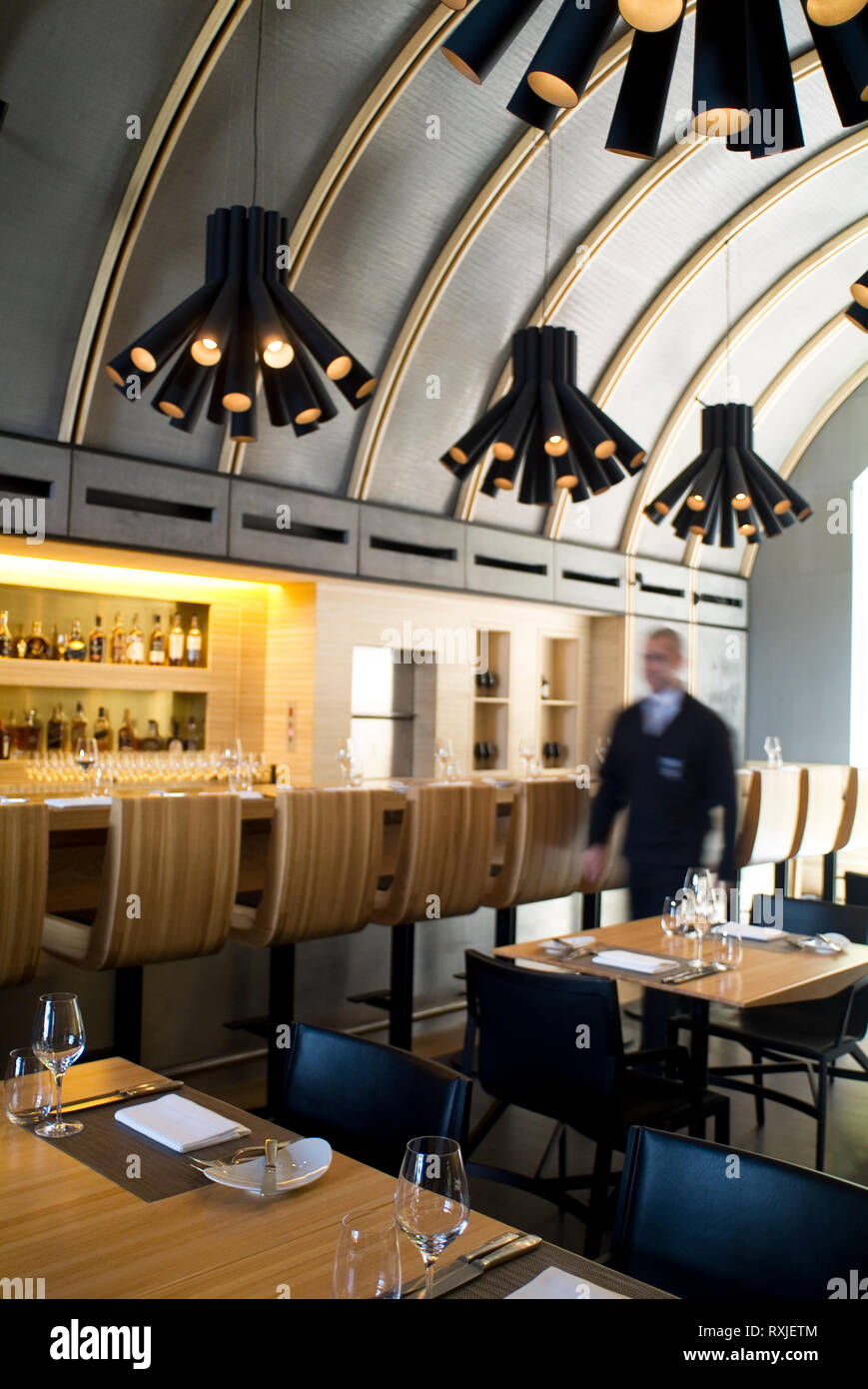 The interior at Burgundy, a 36-seat designer diner housed in a mock ...