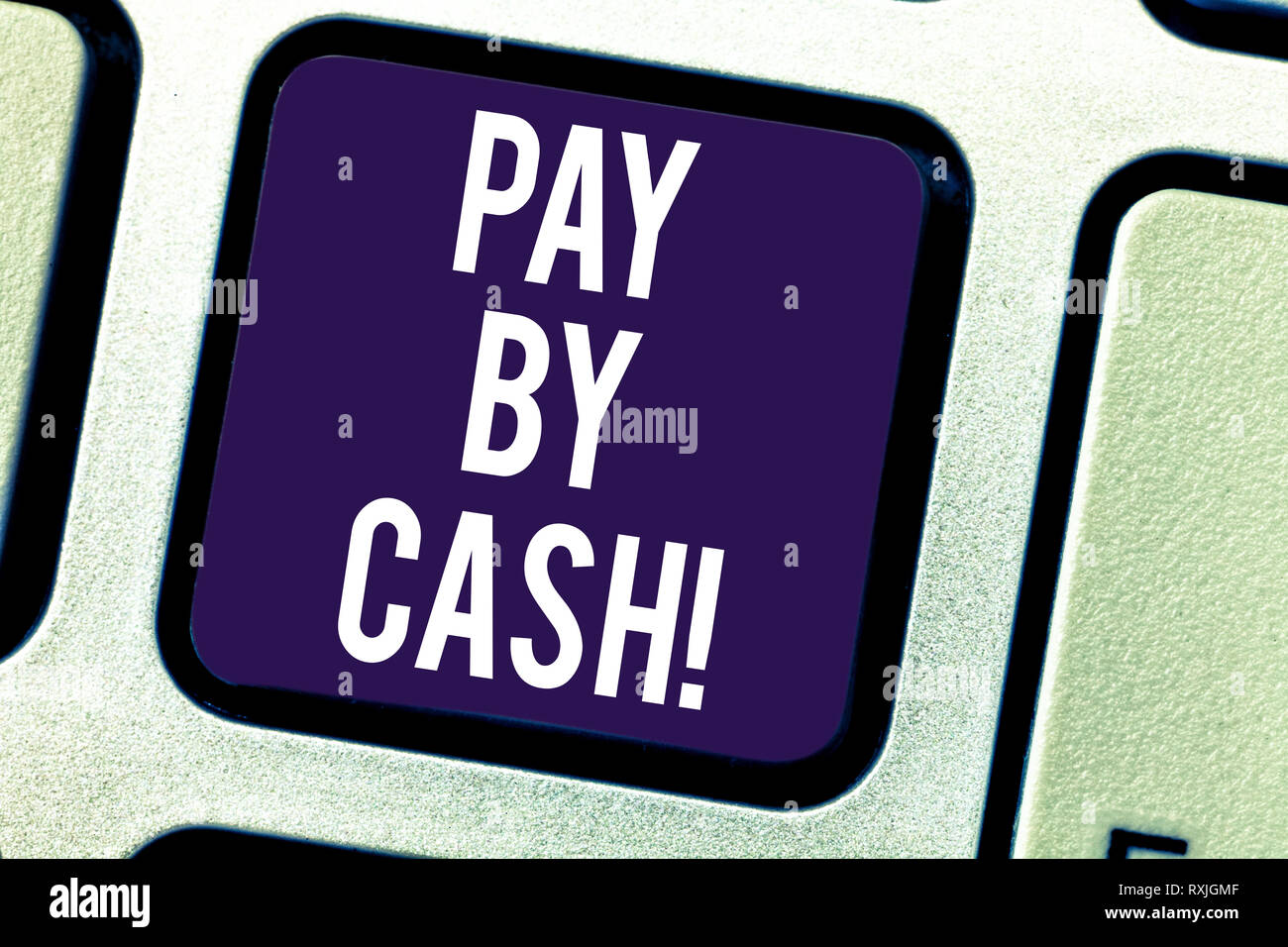 Text sign showing Pay By Cash. Conceptual photo Customer paying with ...