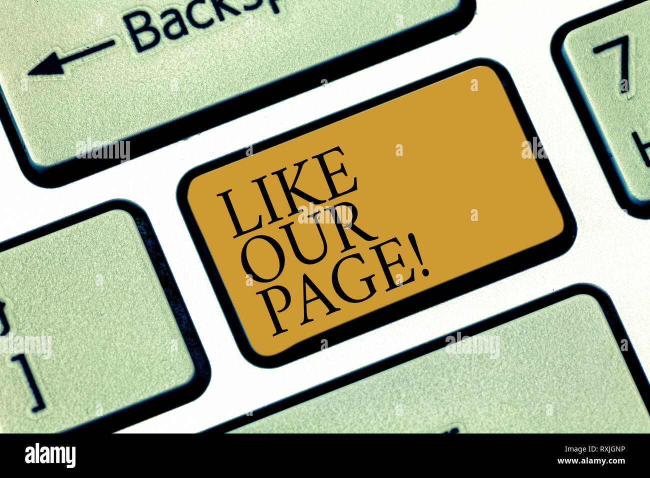 Writing note showingLike Our Page. Business photo showcasing Follow us ...