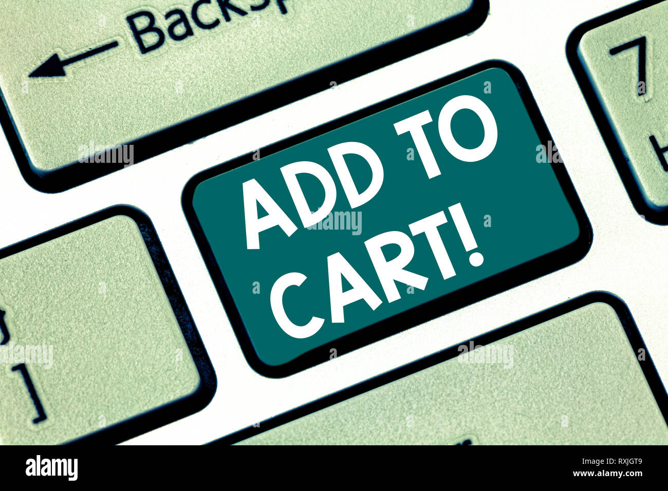 Conceptual hand writing showing Add To Cart. Business photo text Online ...