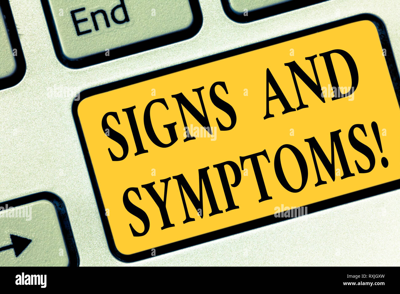 Writing note showing Signs And Symptoms. Business photo showcasing any ...