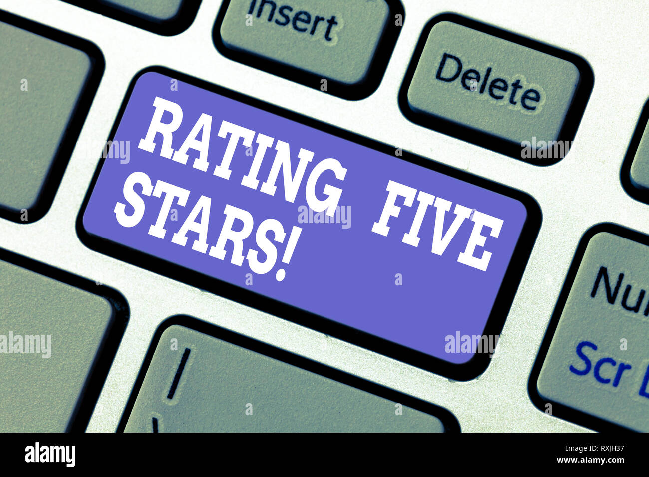 Text sign showing Rating Five Stars. Conceptual photo indicating ...