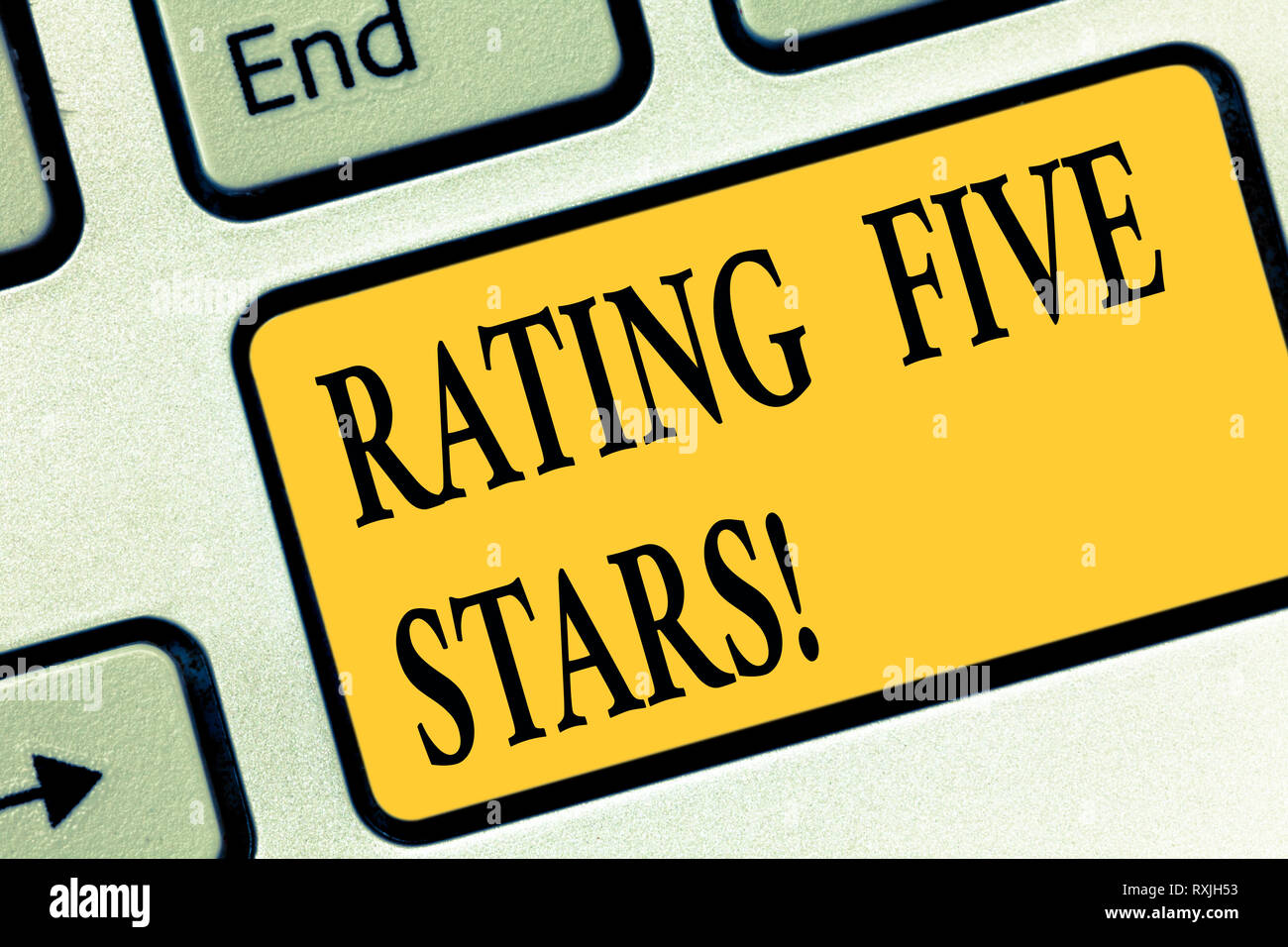 Writing note showing Rating Five Stars. Business photo showcasing ...