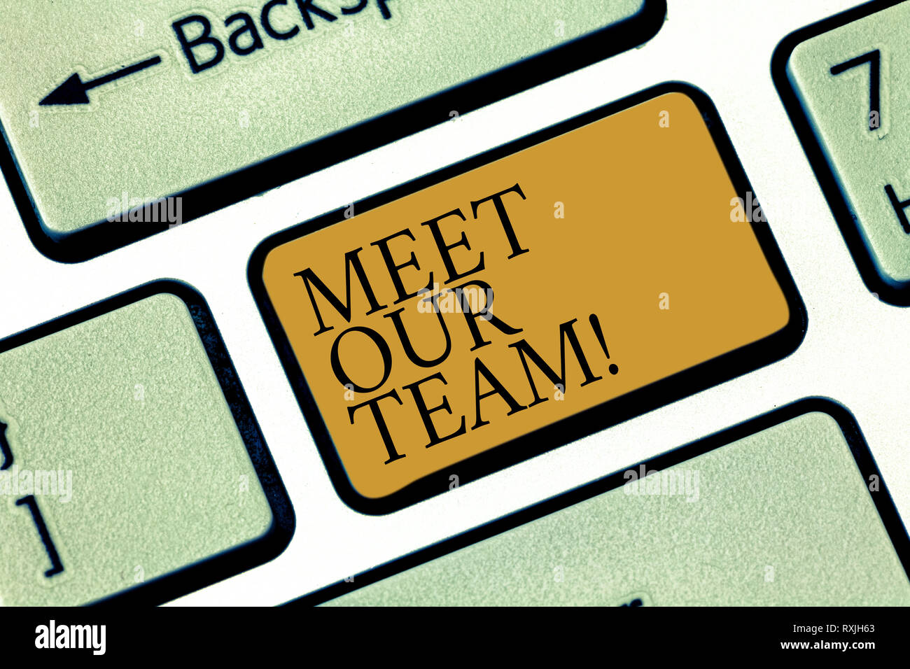 Writing note showingMeet Our Team. Business photo showcasing ...