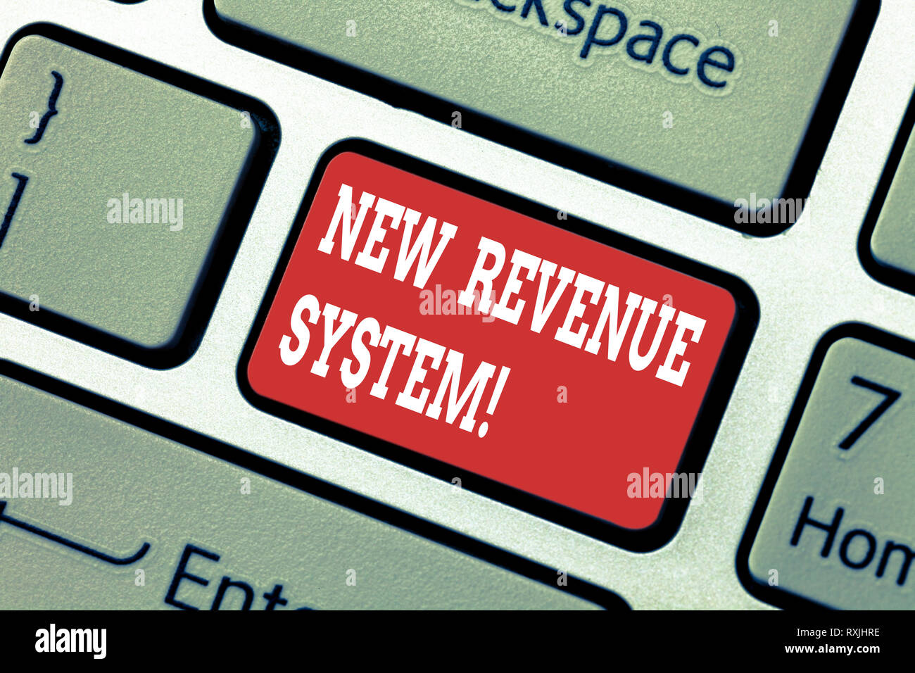 Writing note showing New Revenue System. Business photo showcasing ...