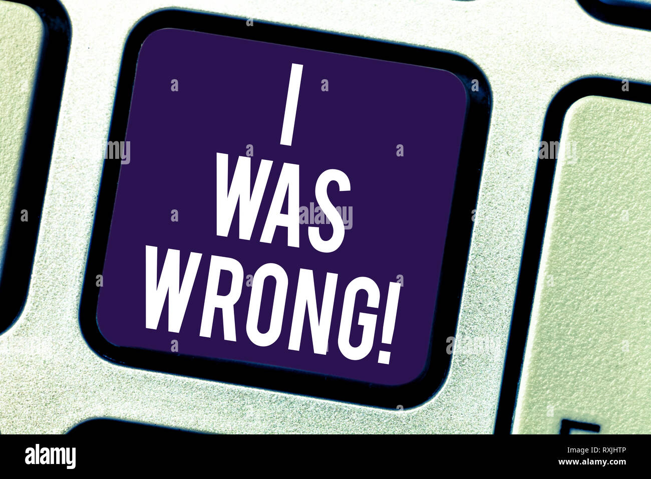 Text sign showing I Was Wrong. Conceptual photo Acceptance of a mistake ...