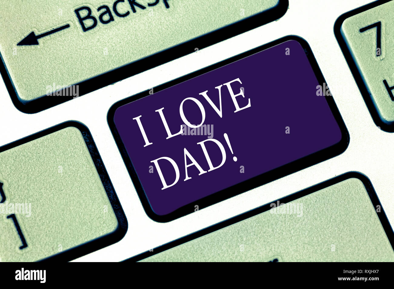 Writing note showing I Love Dad. Business photo showcasing Good ...