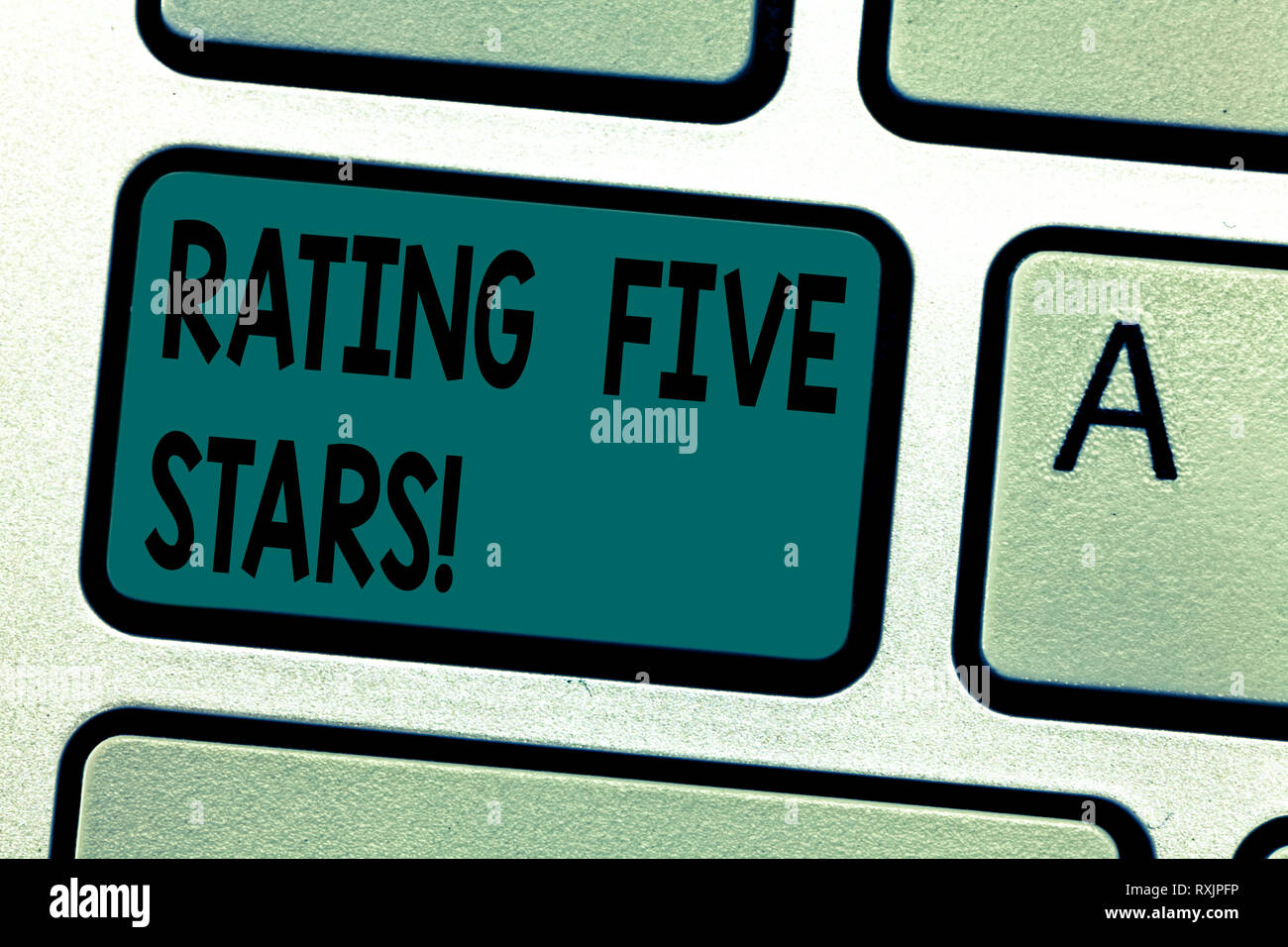 Text sign showing Rating Five Stars. Conceptual photo indicating ...