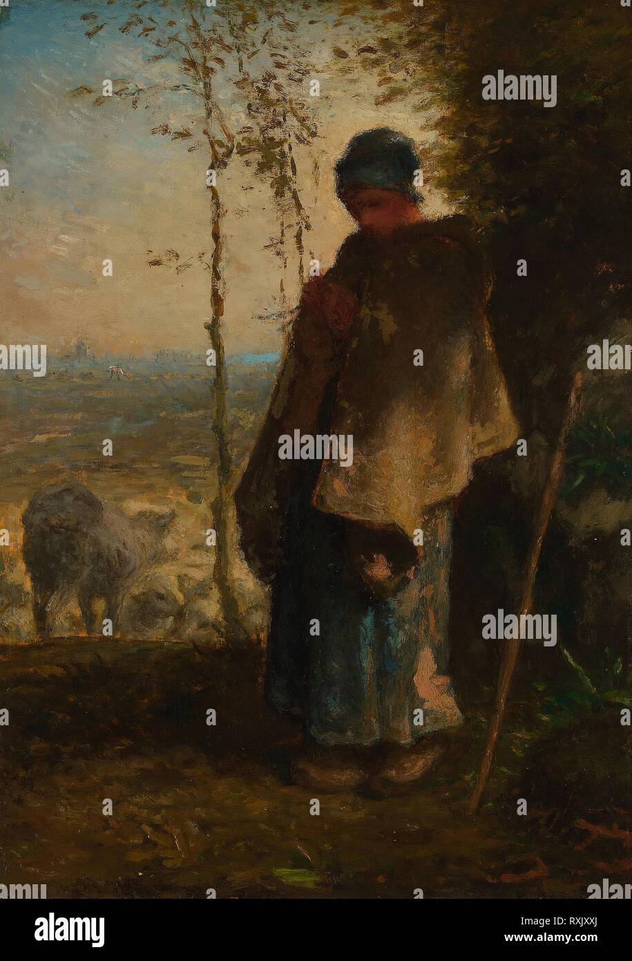 The Little Shepherdess. Jean-François Millet; French, 1814-1875. Date ...