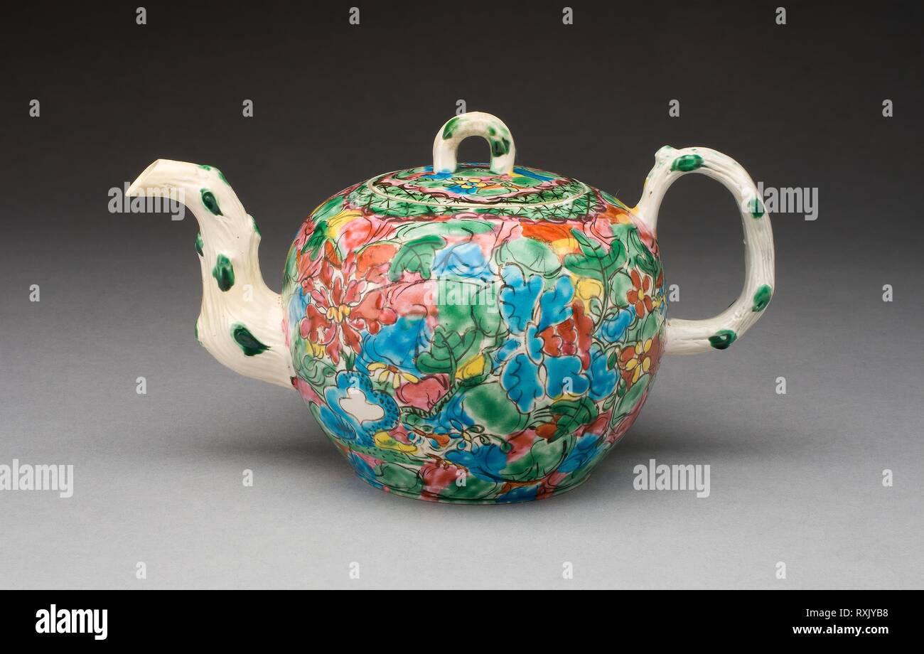 Teapot. England, Staffordshire. Date: 1755-1765. Dimensions: 11.1 x 10. ...