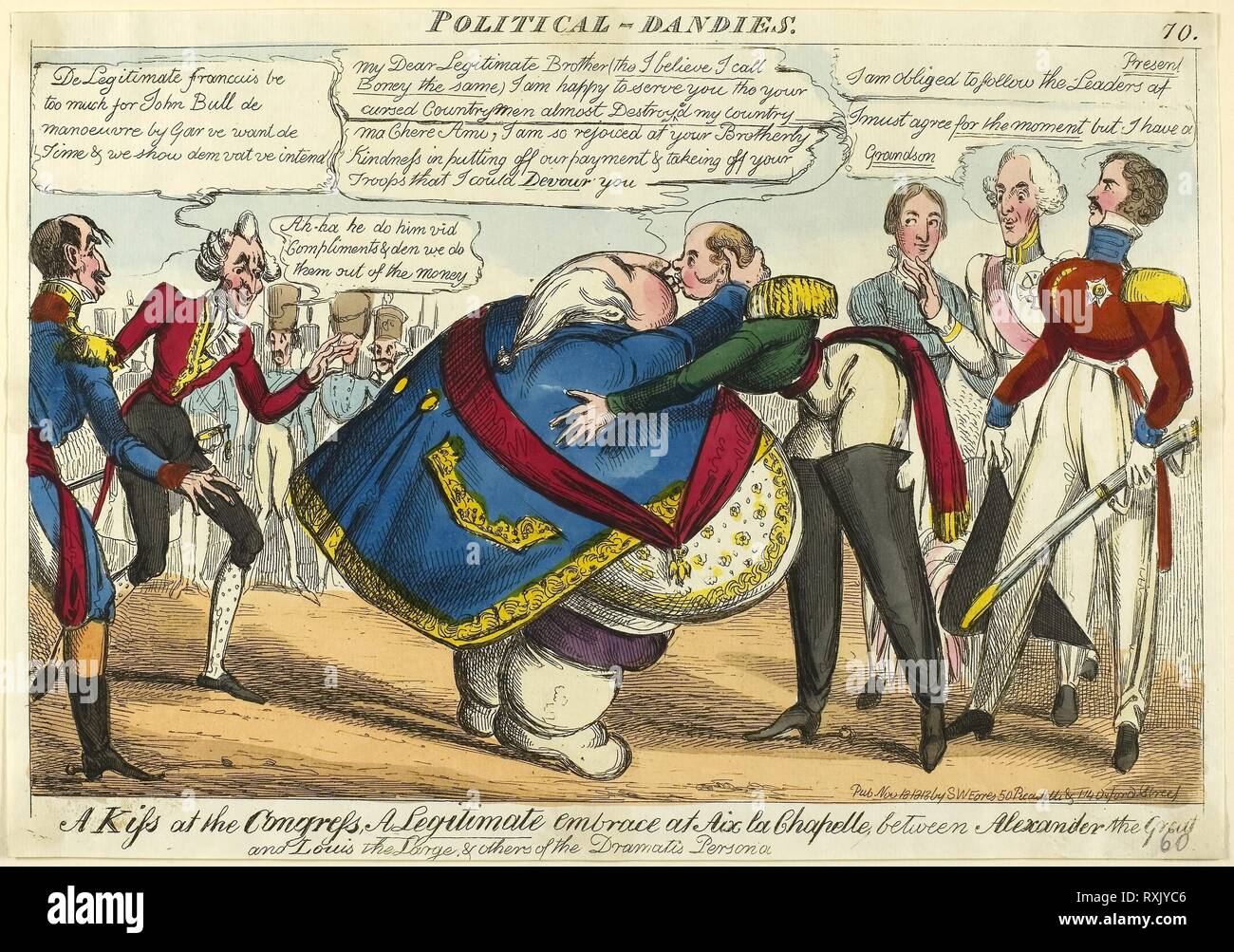 A Kiss at the Congress. William Heath (English, 1795-1840); published ...
