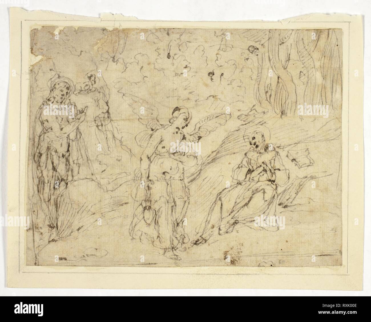 Angel Appearing to Saint Francis of Assisi, with Saint John the Baptist ...