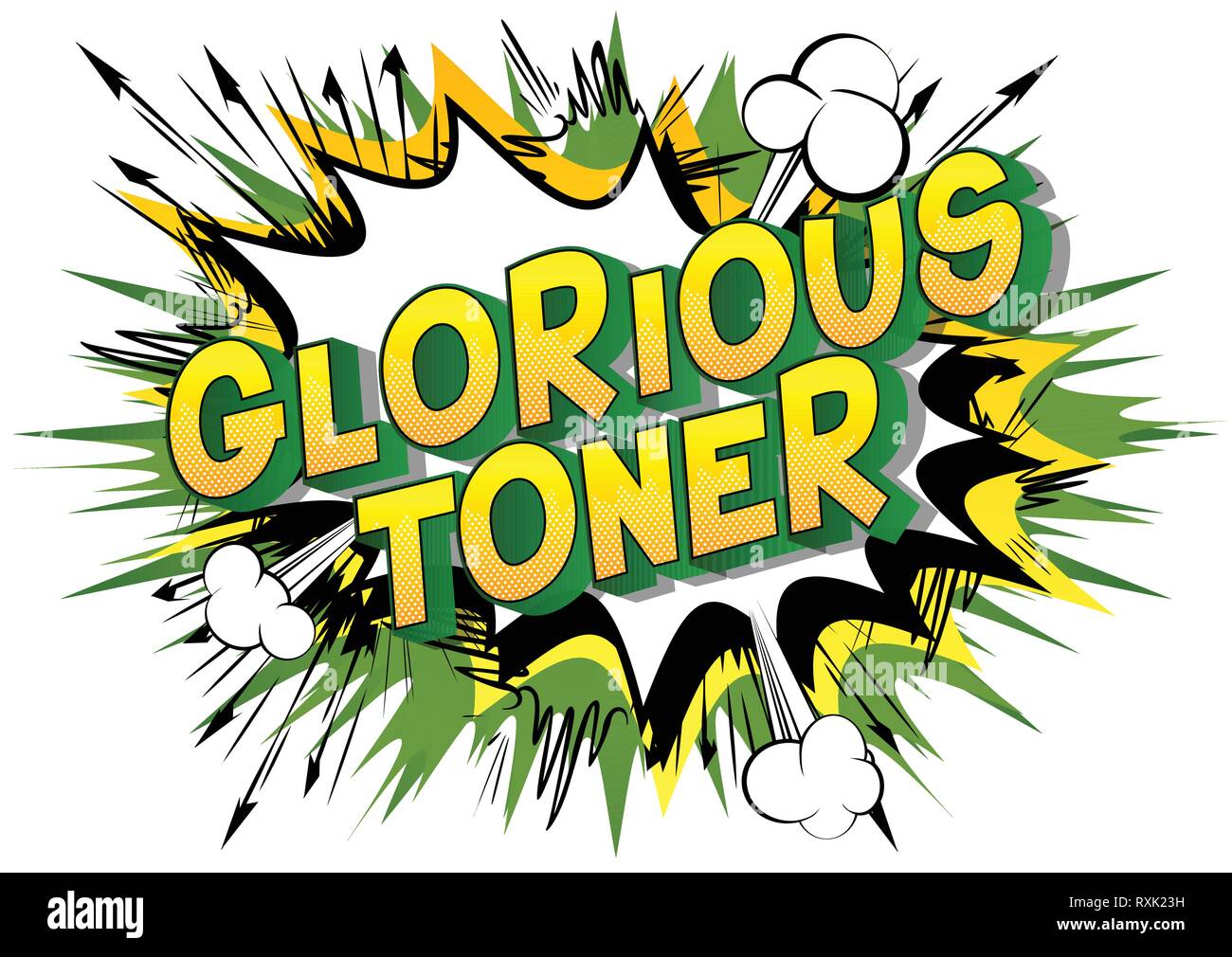 Glorious Toner - Vector illustrated comic book style phrase on abstract ...
