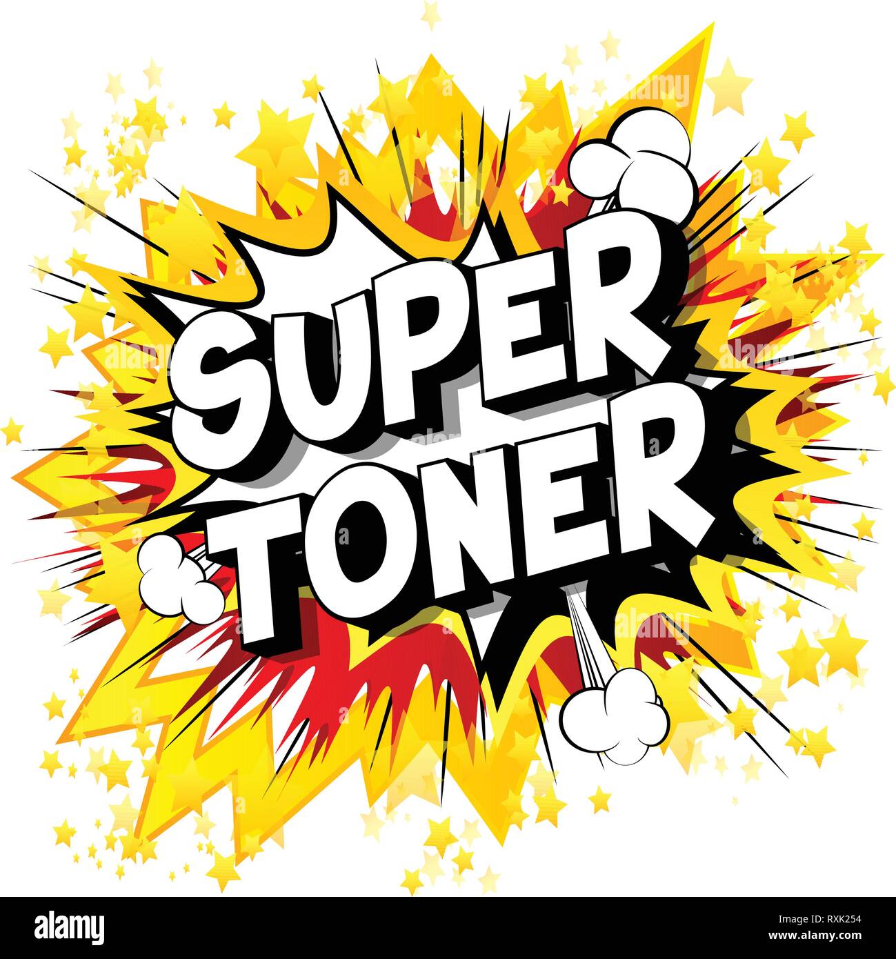 Super Toner - Vector illustrated comic book style phrase on abstract ...