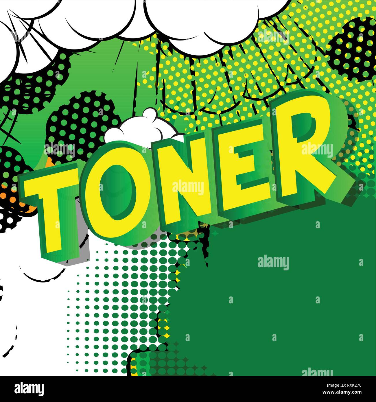Toner - Vector illustrated comic book style phrase on abstract ...