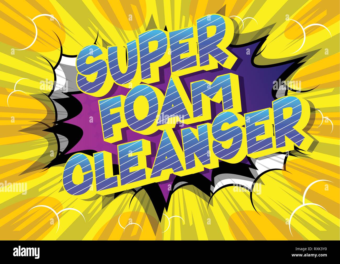 Super Foam Cleanser - Vector illustrated comic book style phrase on ...