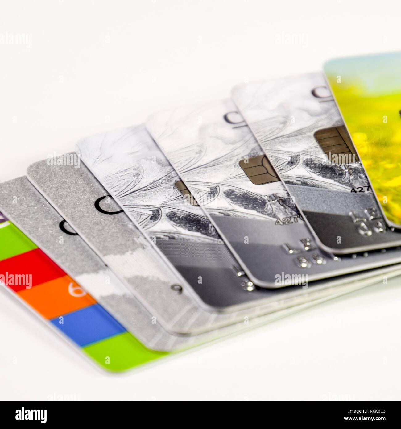 Bank cards. Modern financial instrument of cashless payment Stock Photo ...