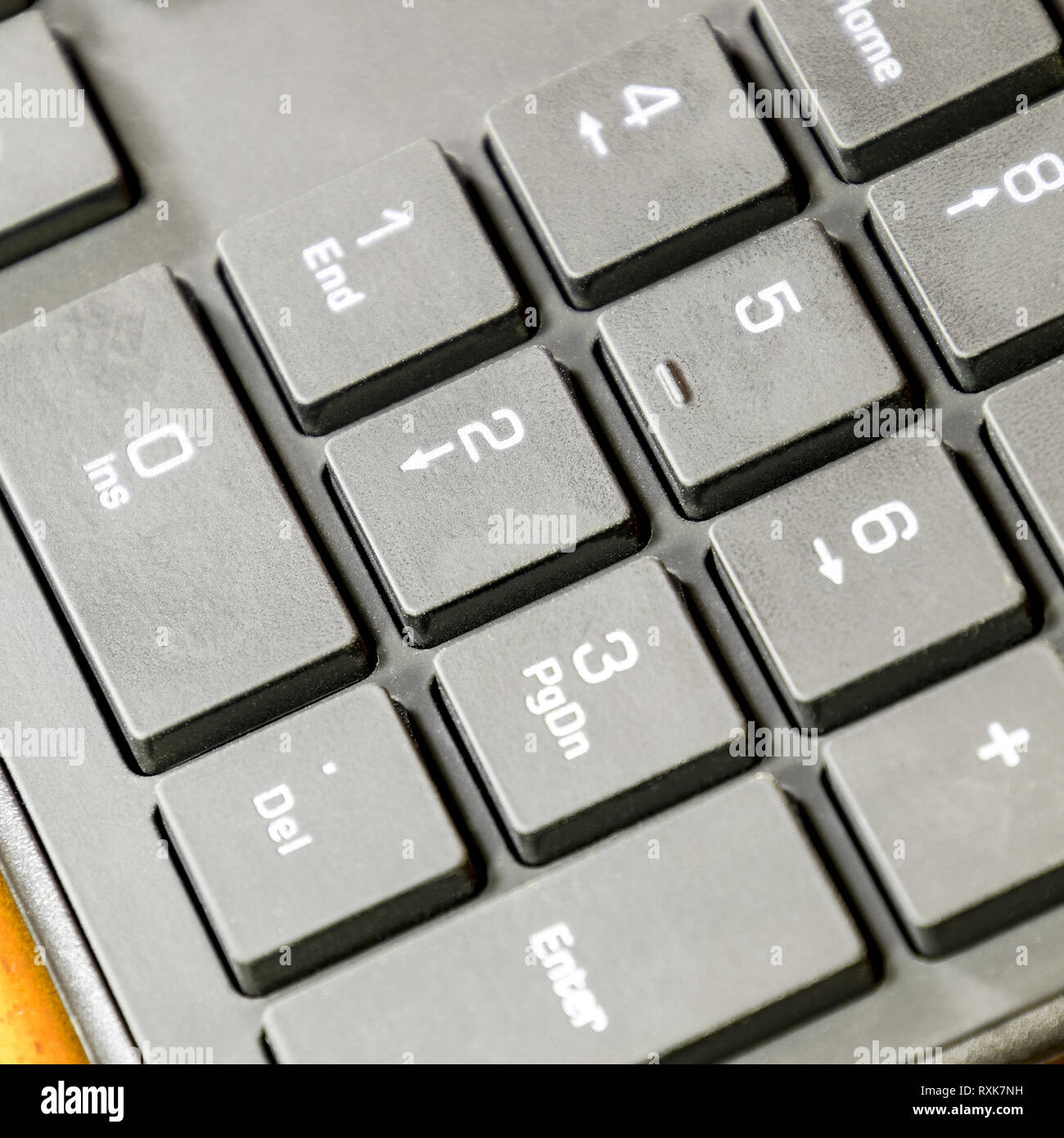 Black slim keyboard computer. A peripheral input device Stock Photo - Alamy