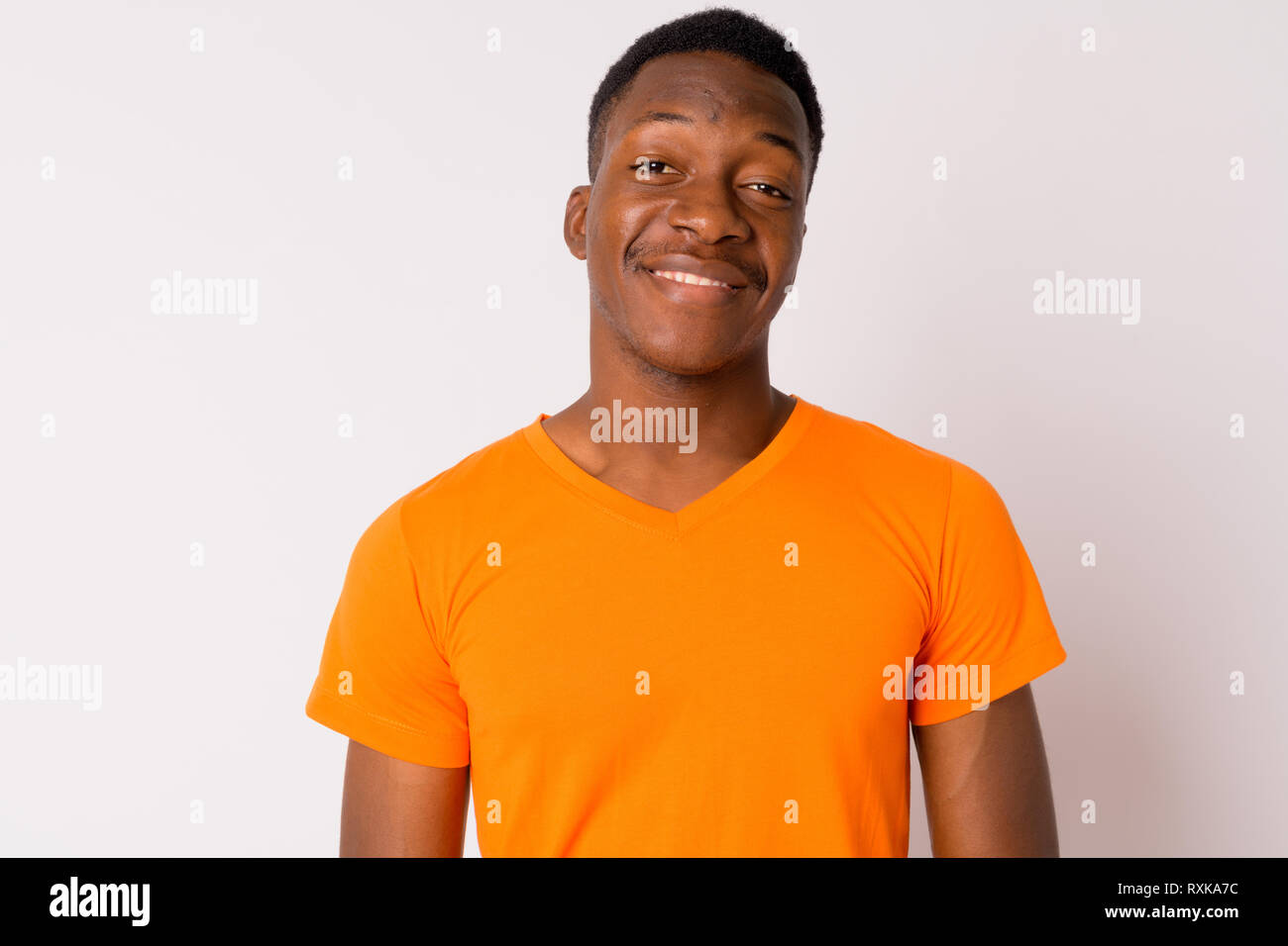 Face of young happy African man smiling Stock Photo - Alamy