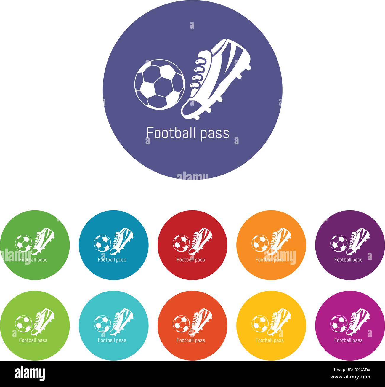 Football pass icons set vector color Stock Vector Image & Art - Alamy