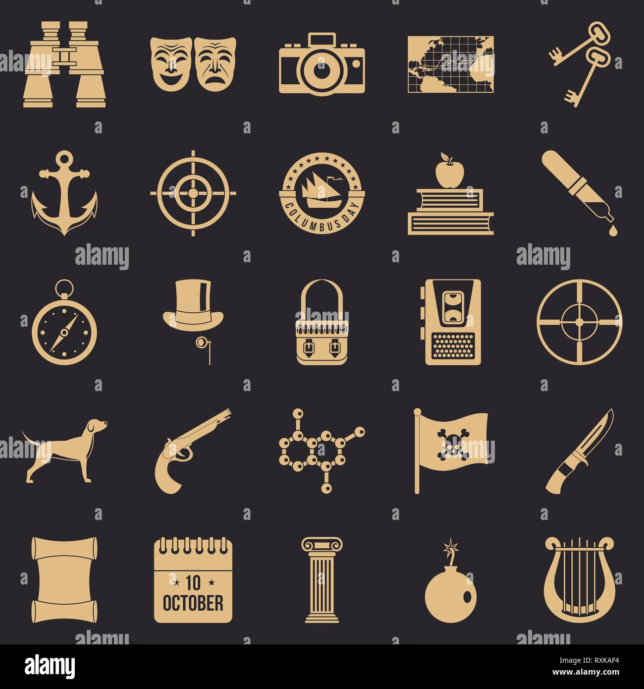 Hunting icons set, simple style Stock Vector Image & Art - Alamy
