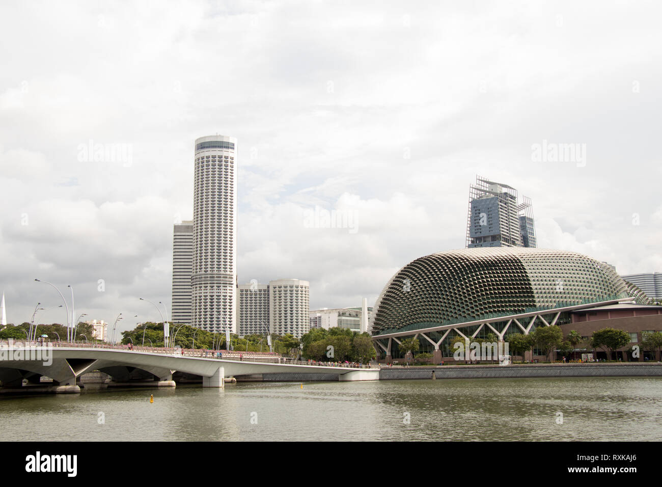 Singapore, May 10, 2017 : Esplanade building in Singapore background ...