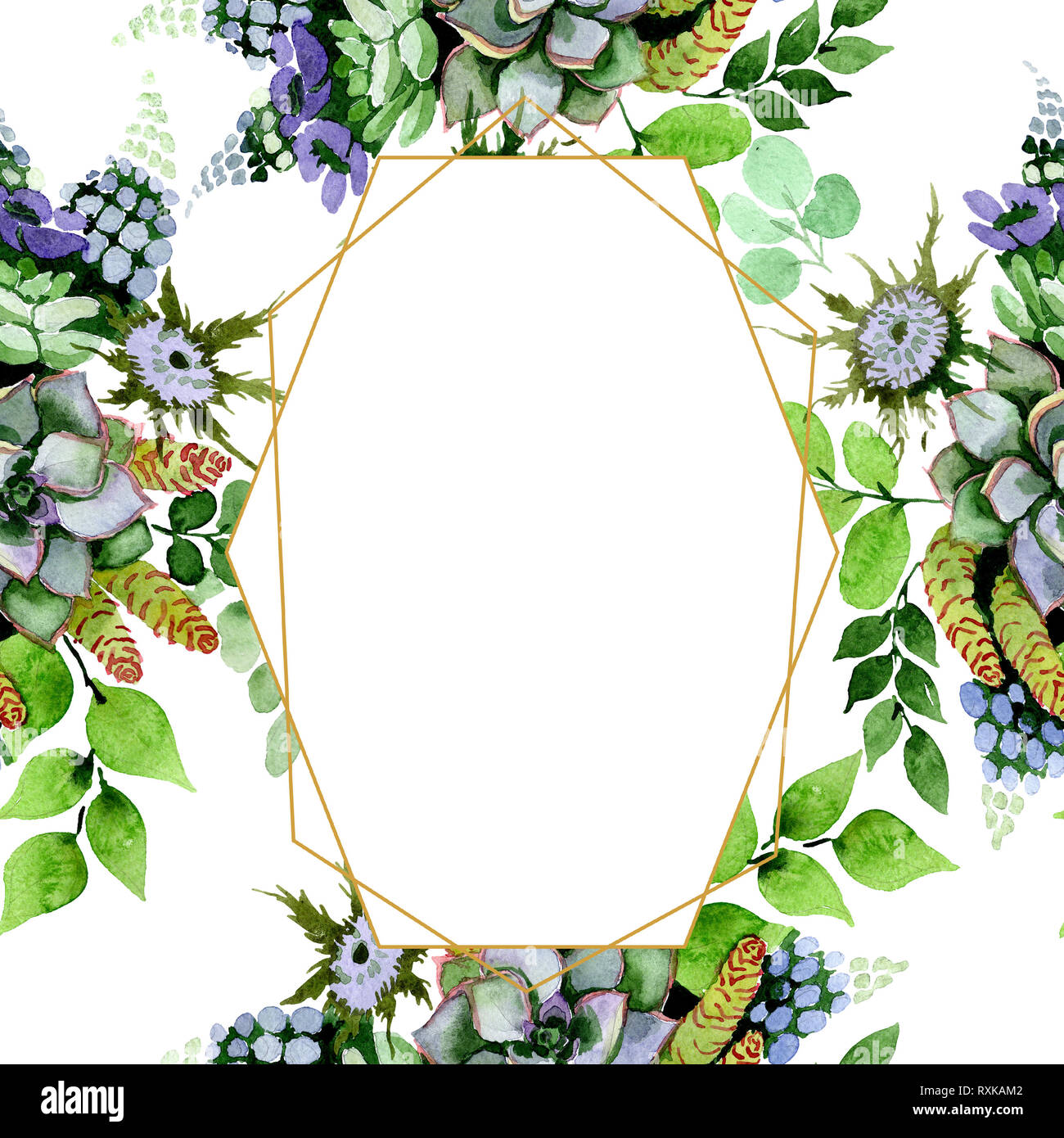 Succulent bouquet floral botanical flowers. Watercolor background ...