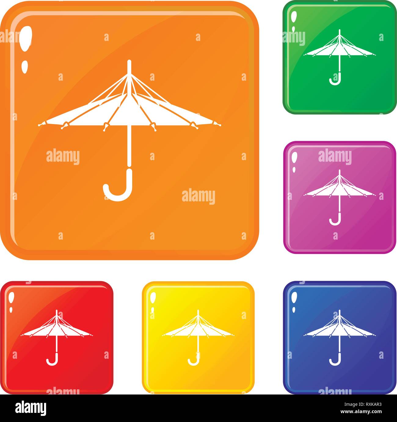 Inside out umbrella icons set vector color Stock Vector Image & Art - Alamy