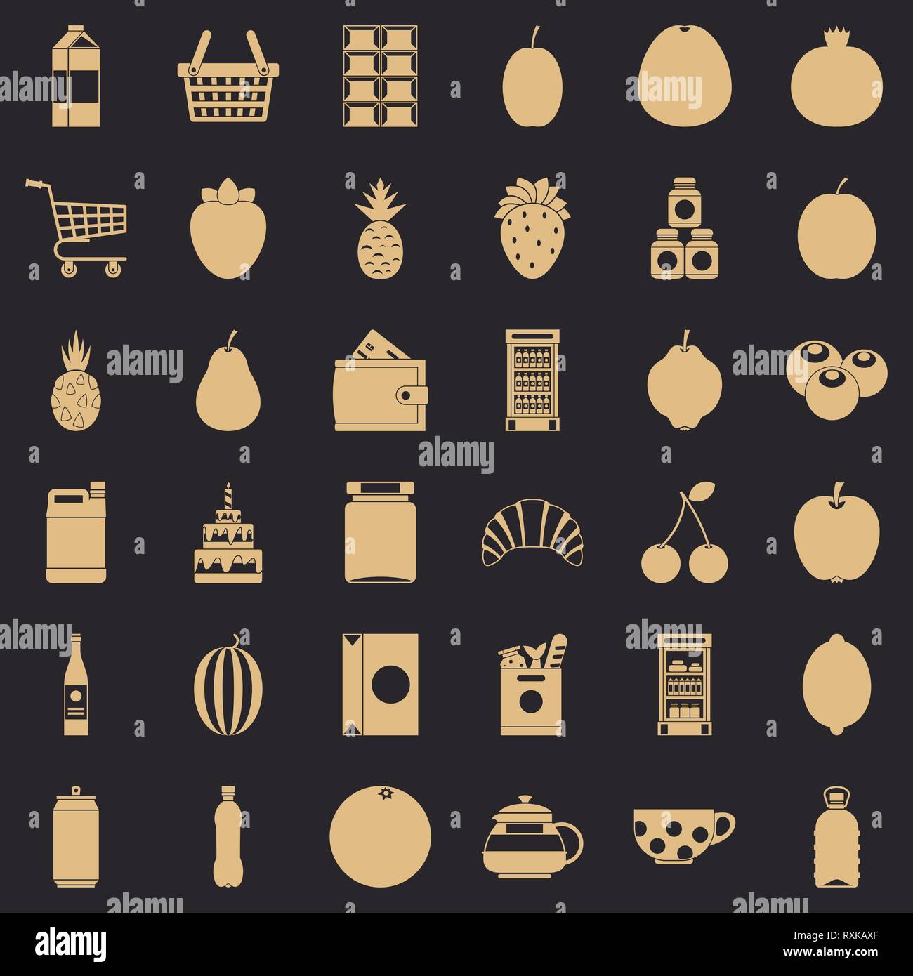 Food and drink icons set, simple style Stock Vector Image & Art - Alamy
