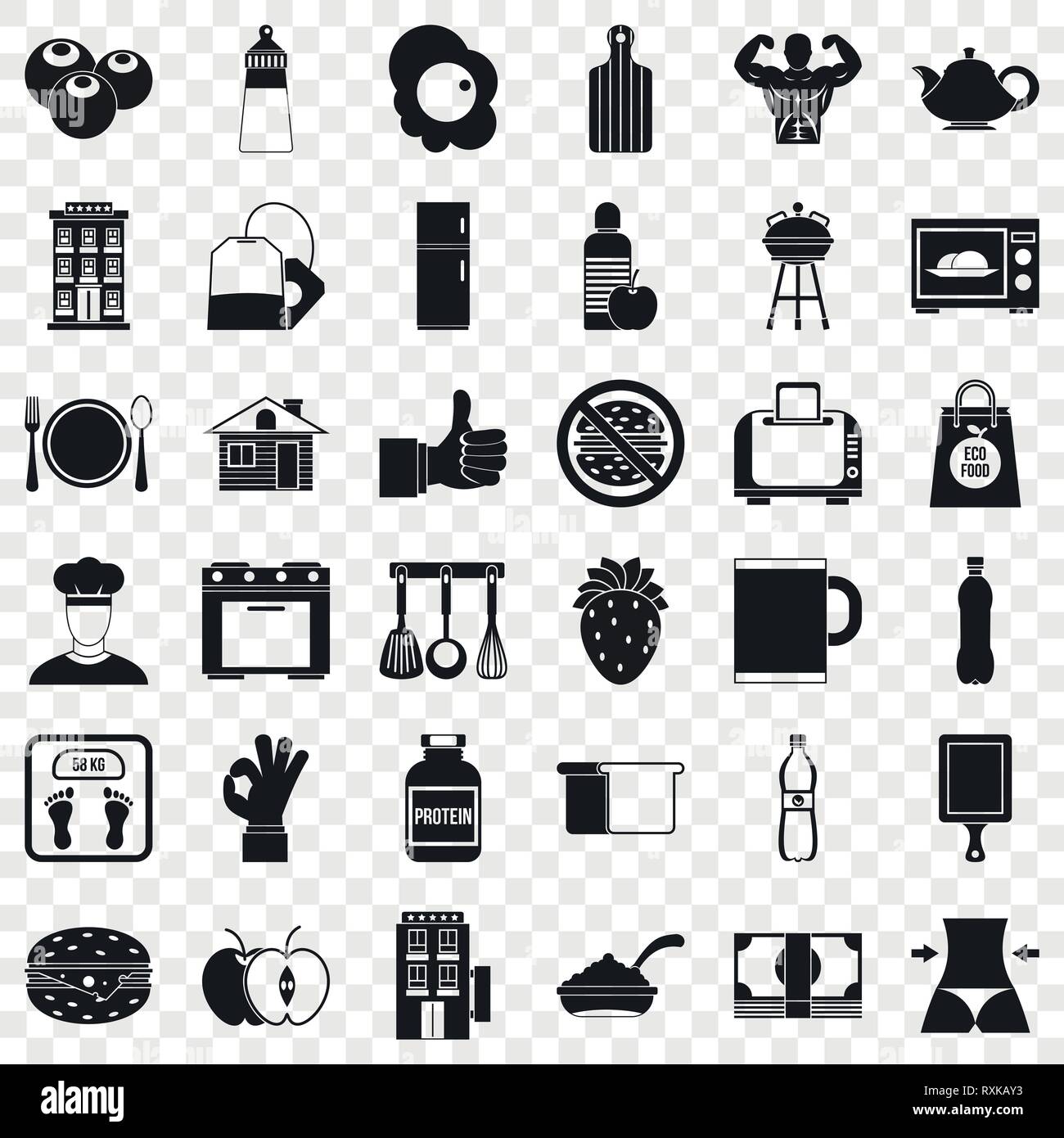 Early breakfast icons set, simple style Stock Vector Image & Art - Alamy