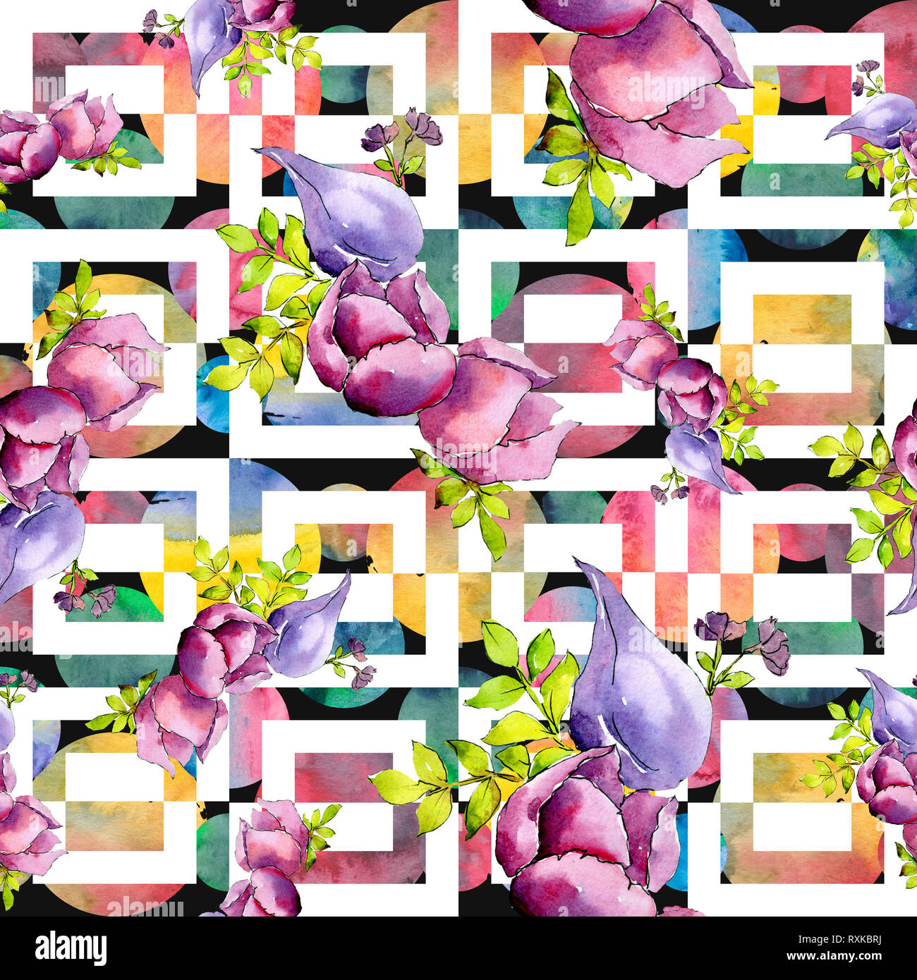 Bouquet composition floral botanical flowers. Watercolor background ...