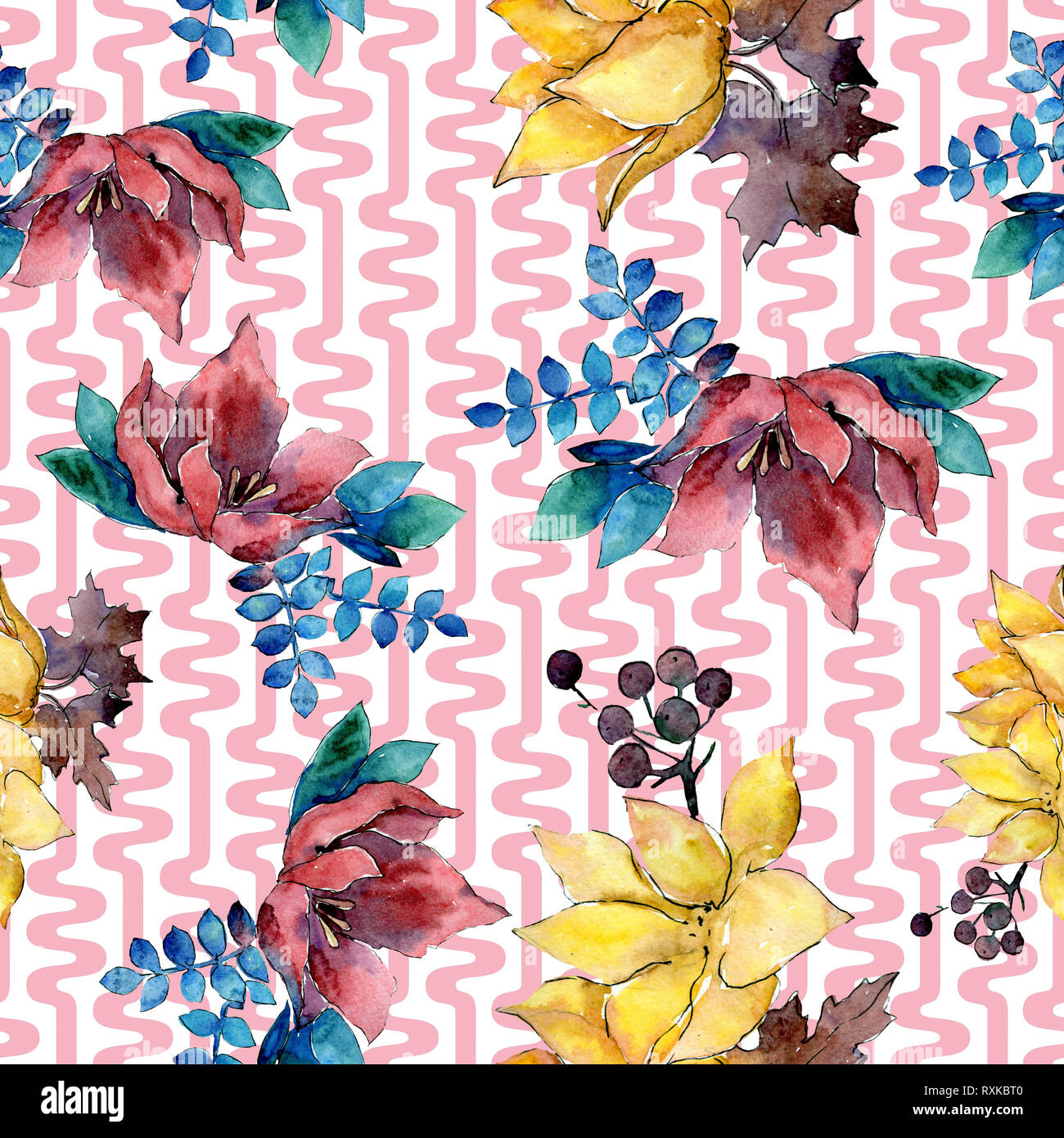 Bouquet composition floral botanical flowers. Watercolor background ...