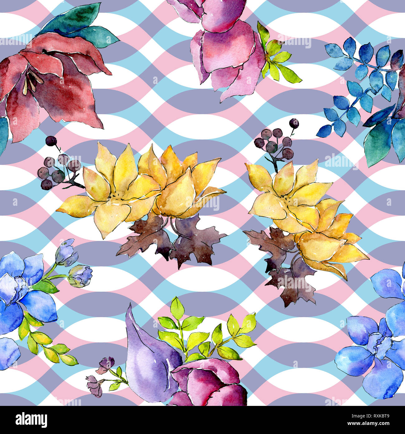 Bouquet composition floral botanical flowers. Watercolor background ...