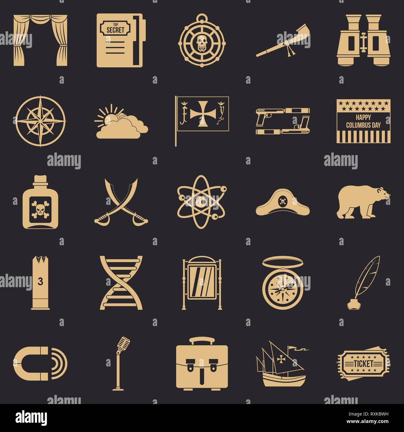 Pirates icons set, simple style Stock Vector Image & Art - Alamy