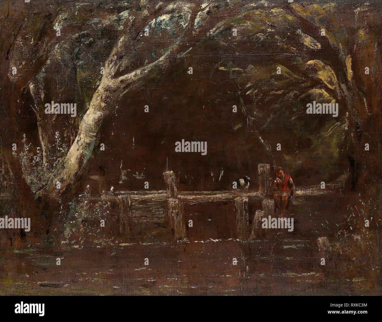 Landscape (The Lock). Attributed to John Constable; English, 1776-1837 ...