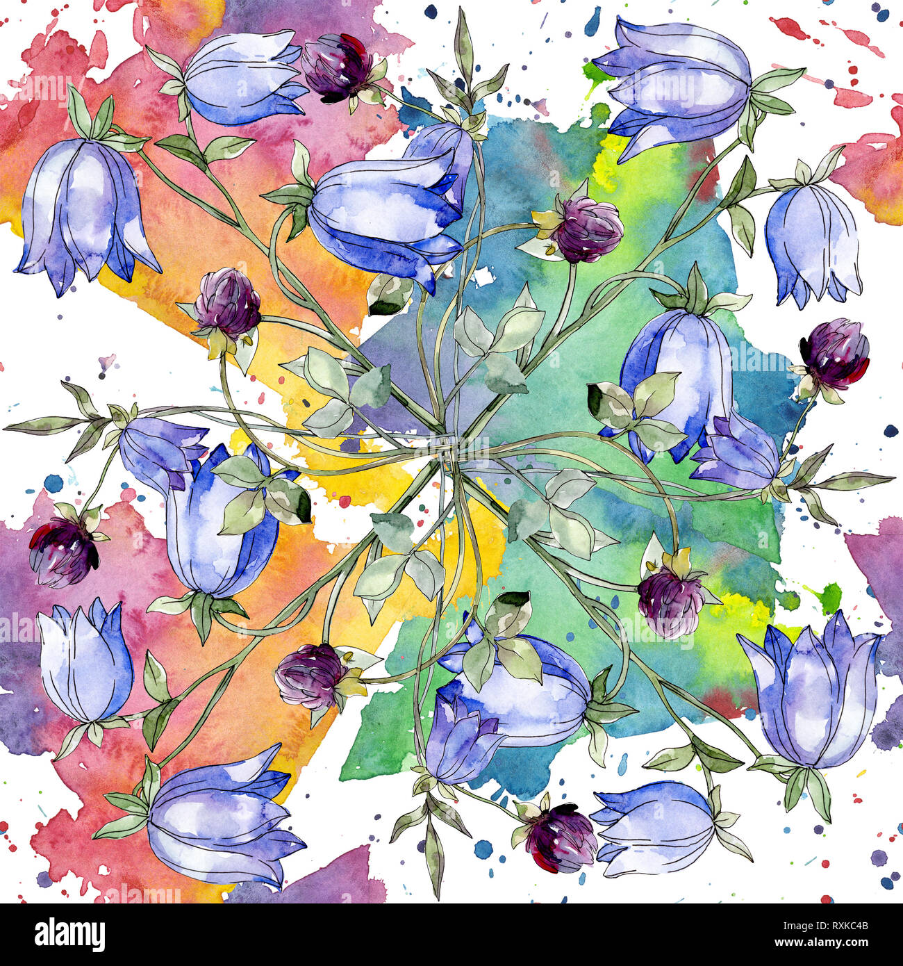 Wildflowers print floral botanical flower. Watercolor background ...