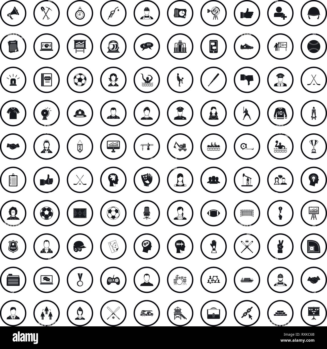 100 team player icons set, simple style Stock Vector Image & Art - Alamy