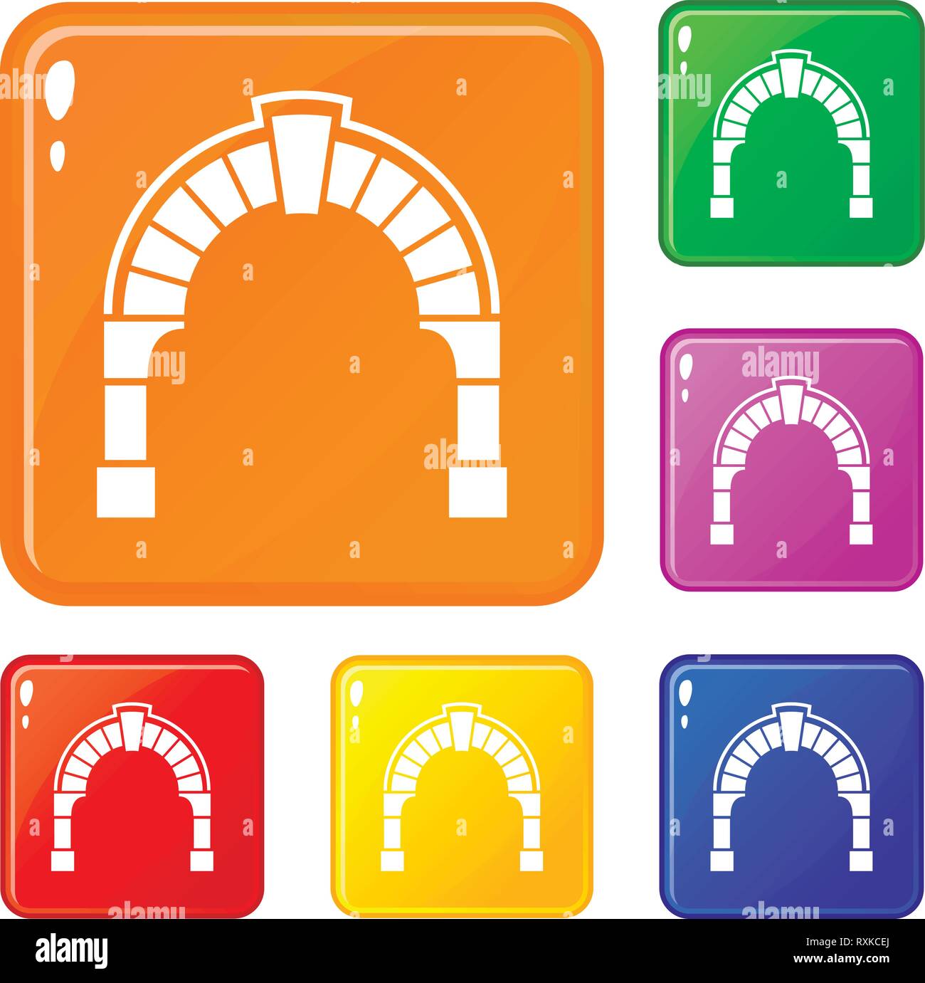 Round gate icons set vector color Stock Vector Image & Art - Alamy