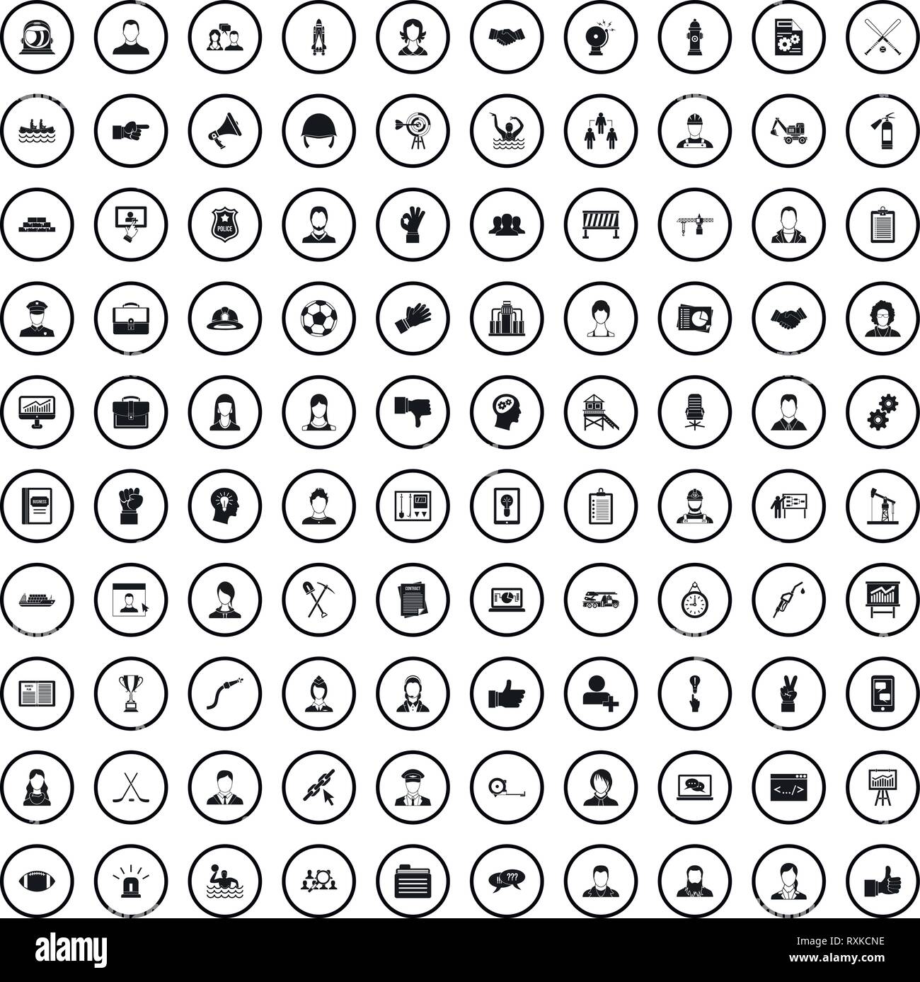 100 team work icons set in simple style Stock Vector Image & Art - Alamy