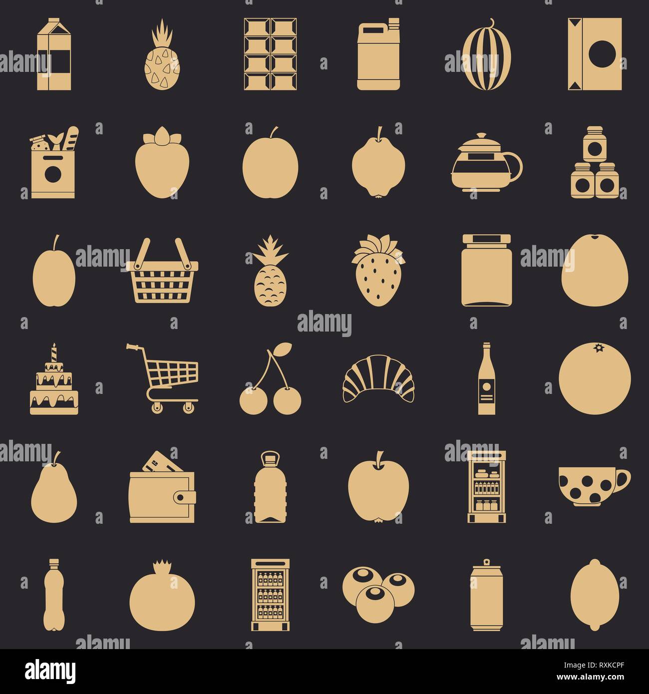 Different beverage icons set, simple style Stock Vector Image & Art - Alamy