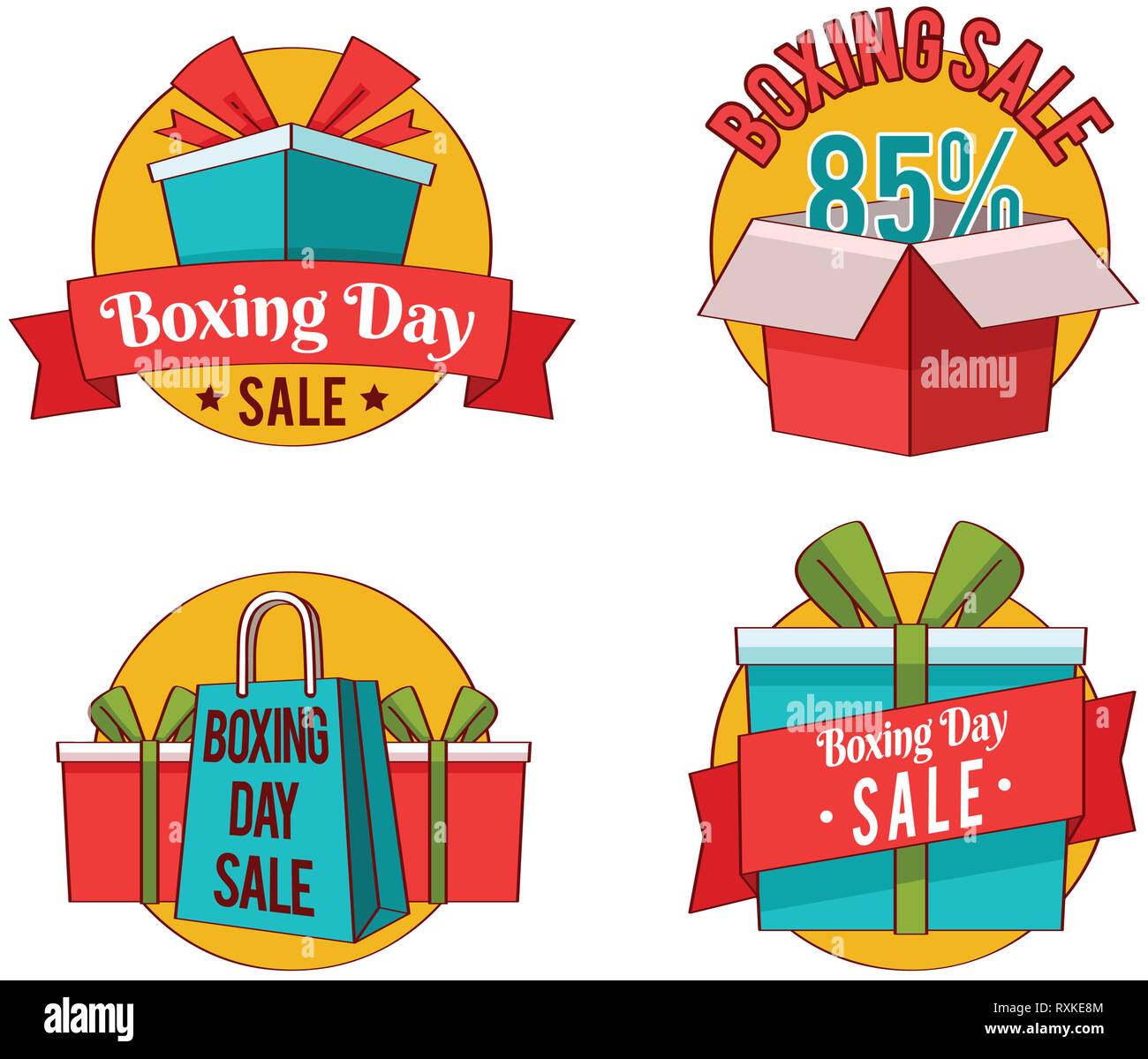 Happy Boxing day sale design with gift boxes , shopping holiday big ...