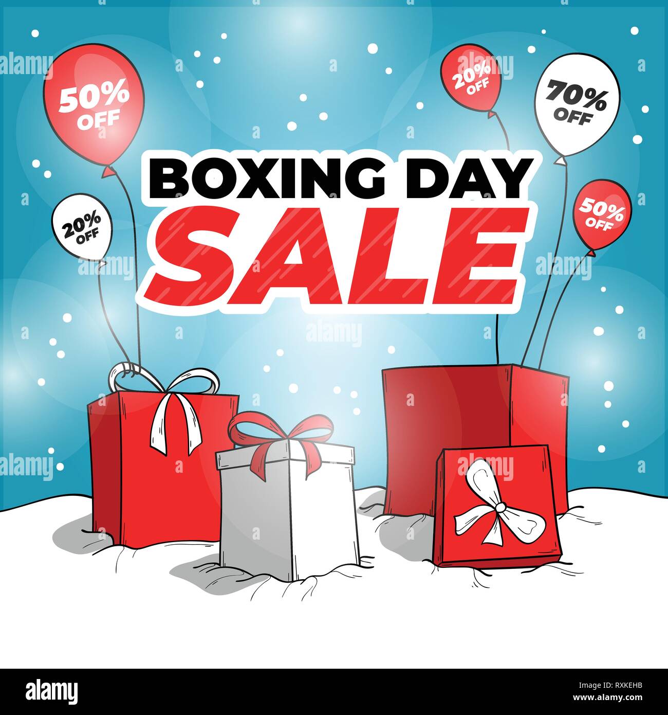 Happy Boxing day sale design with gift boxes , shopping holiday big ...