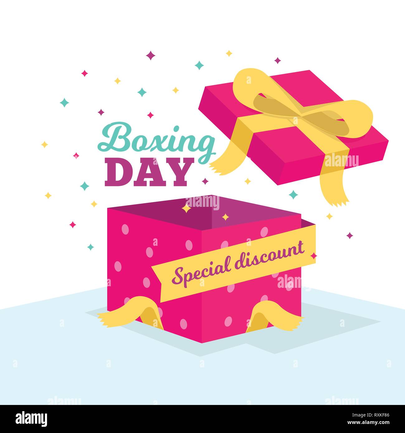 Happy Boxing day sale design with gift boxes , shopping holiday big ...
